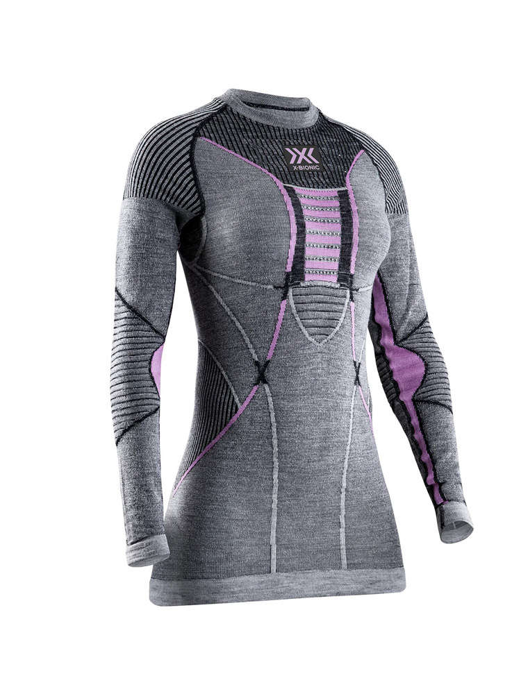 Koszulka termoaktywna z długim rękawem damska X-Bionic Merino 4.0 szaro ...